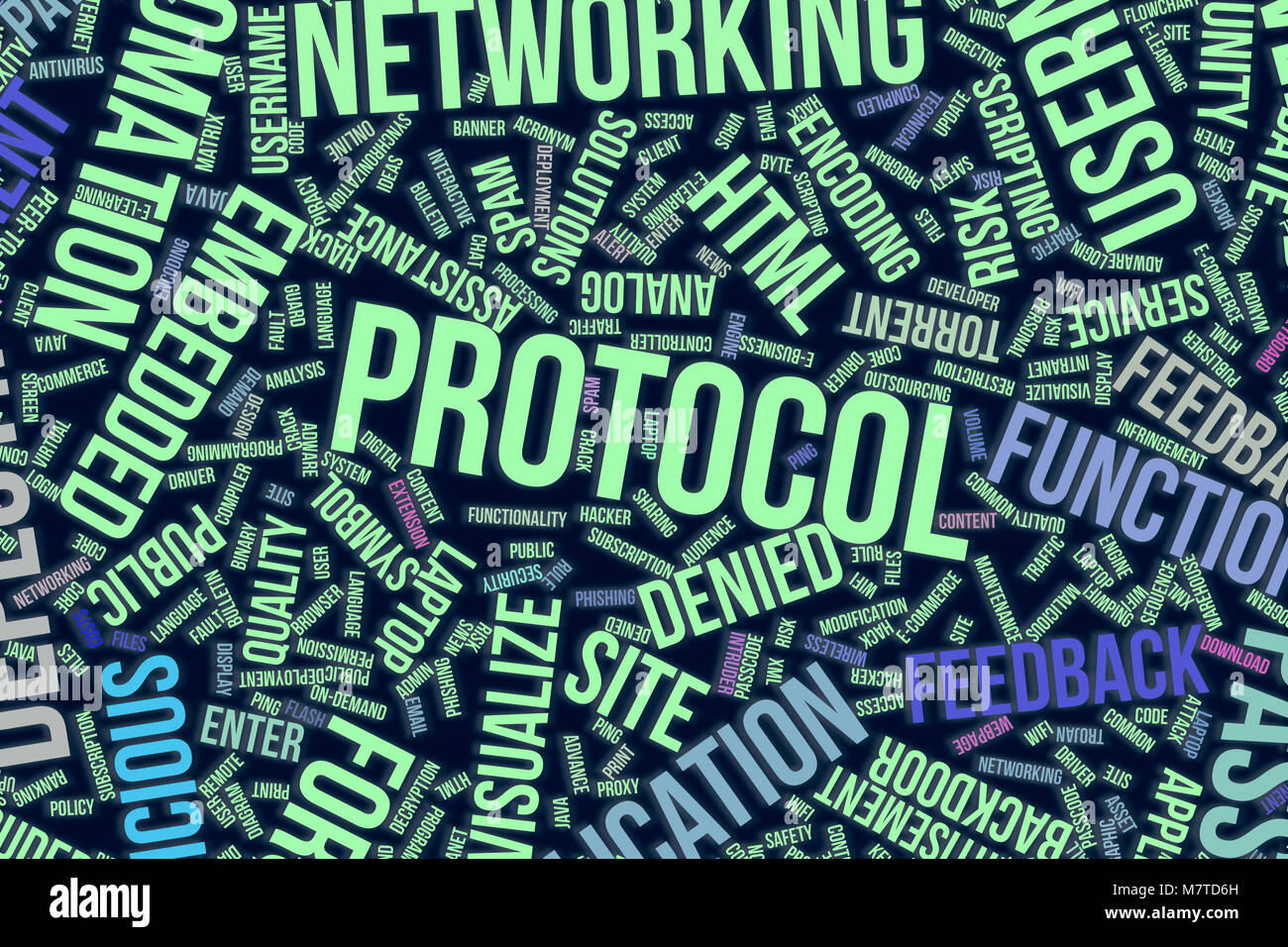 Protocol, IT, information technology conceptual word cloud for for ...