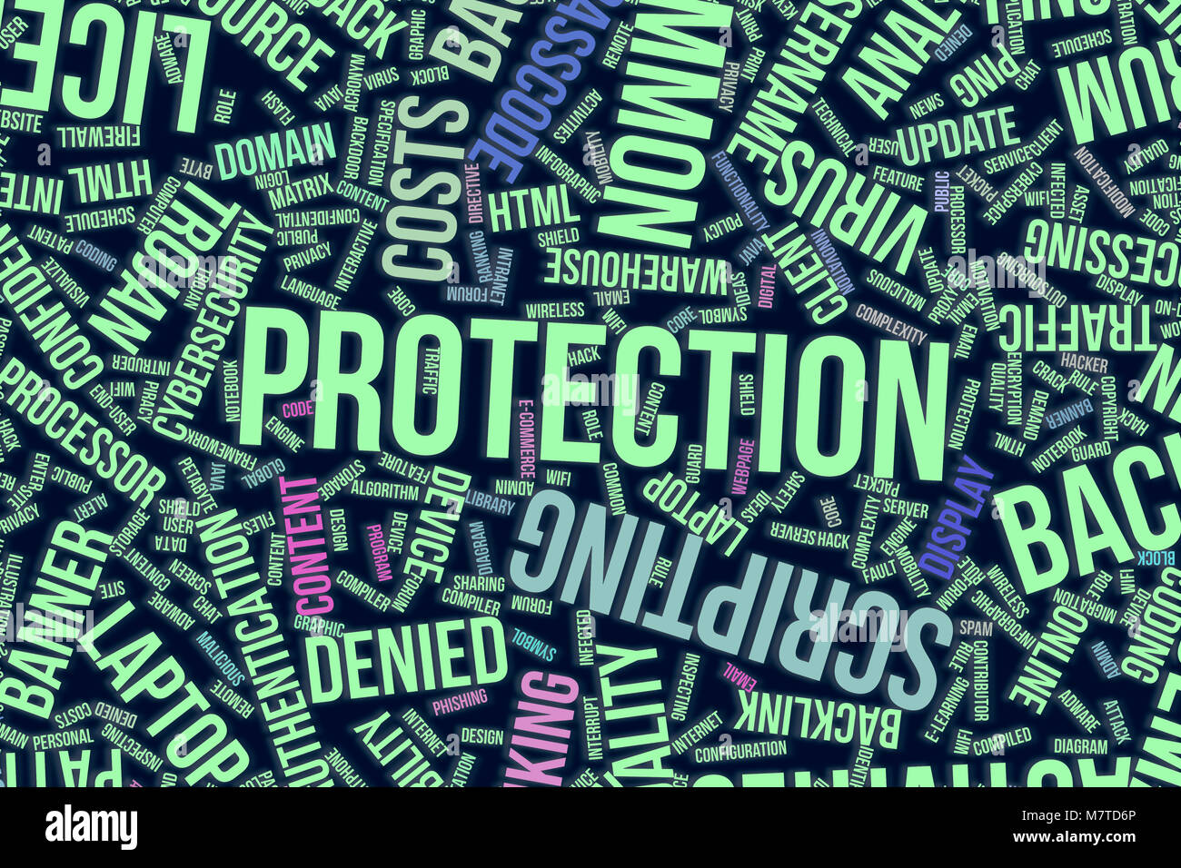 Protection, IT, information technology conceptual word cloud for for ...