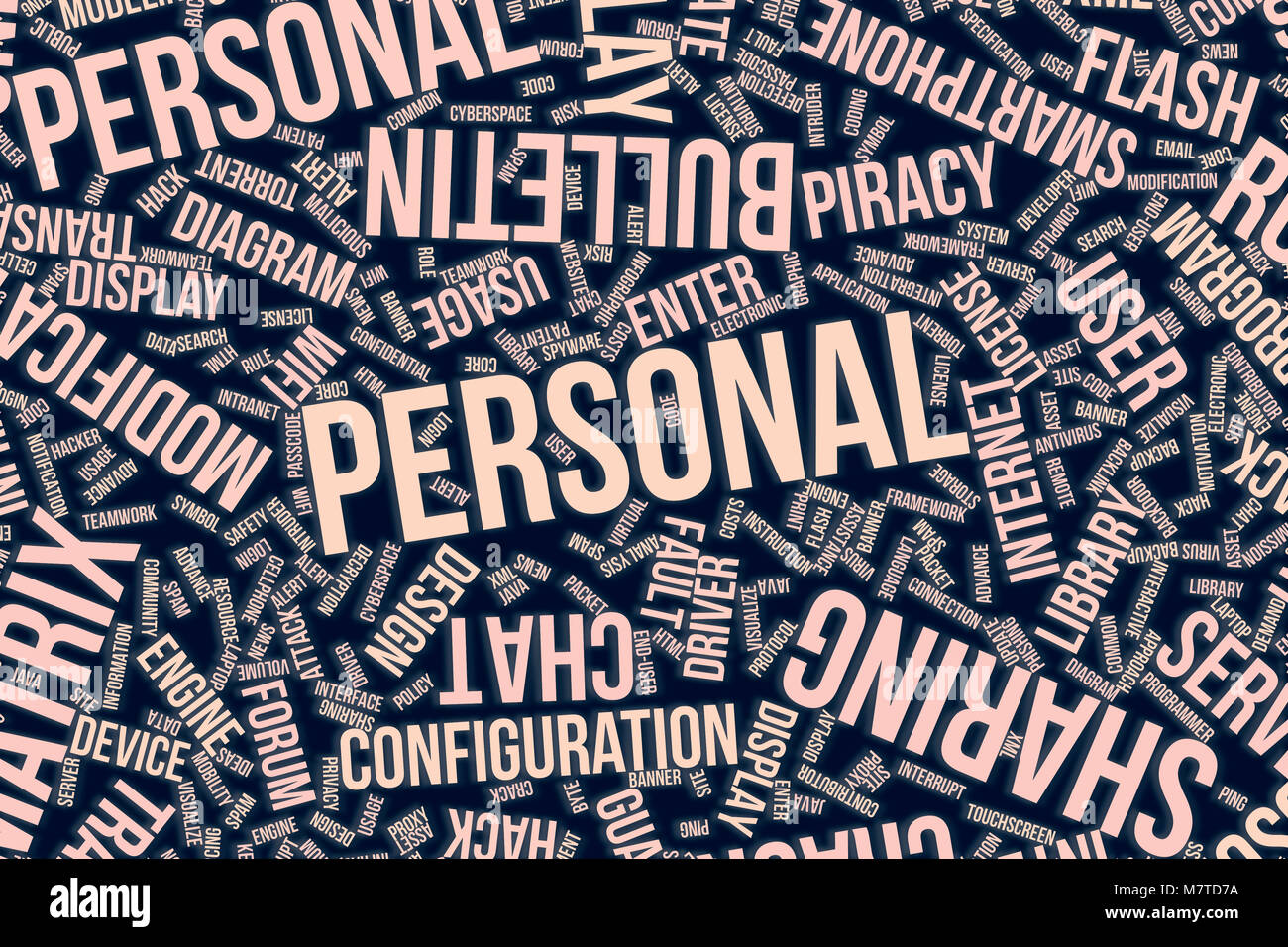 Personal, IT, information technology conceptual word cloud for for ...