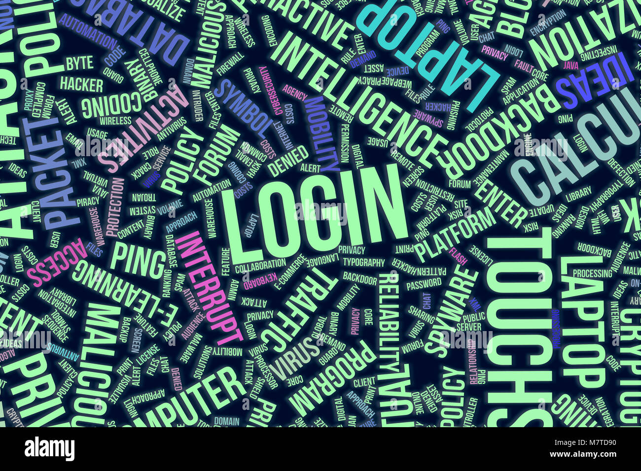 Login, IT, information technology conceptual word cloud for for design ...
