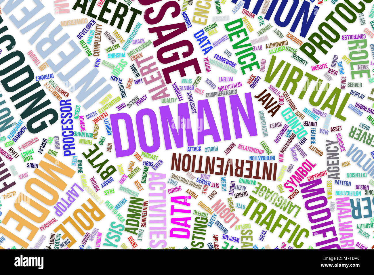 Domain, IT, information technology conceptual word cloud for for design ...