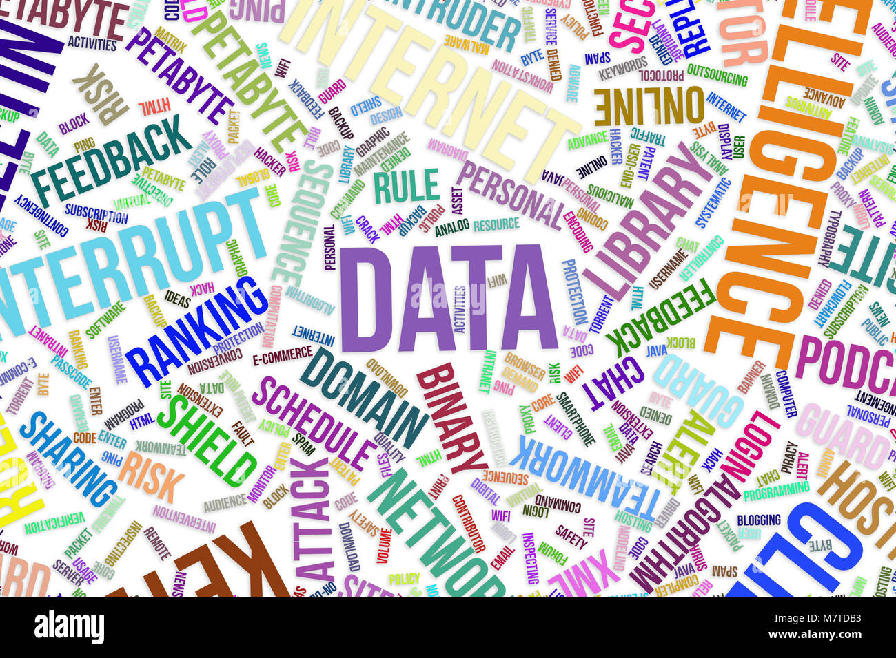 Data, IT, information technology conceptual word cloud for for design ...