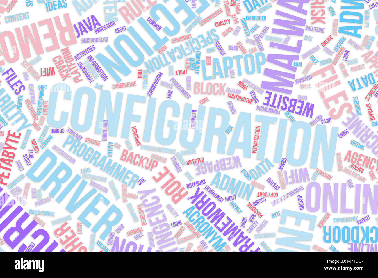 Configuration, IT, information technology conceptual word cloud for for ...