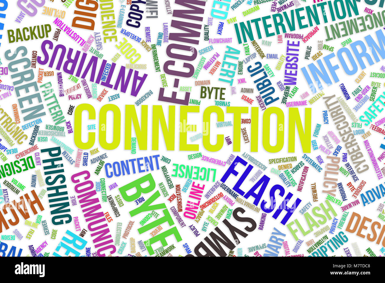 Connection, IT, information technology conceptual word cloud for for ...
