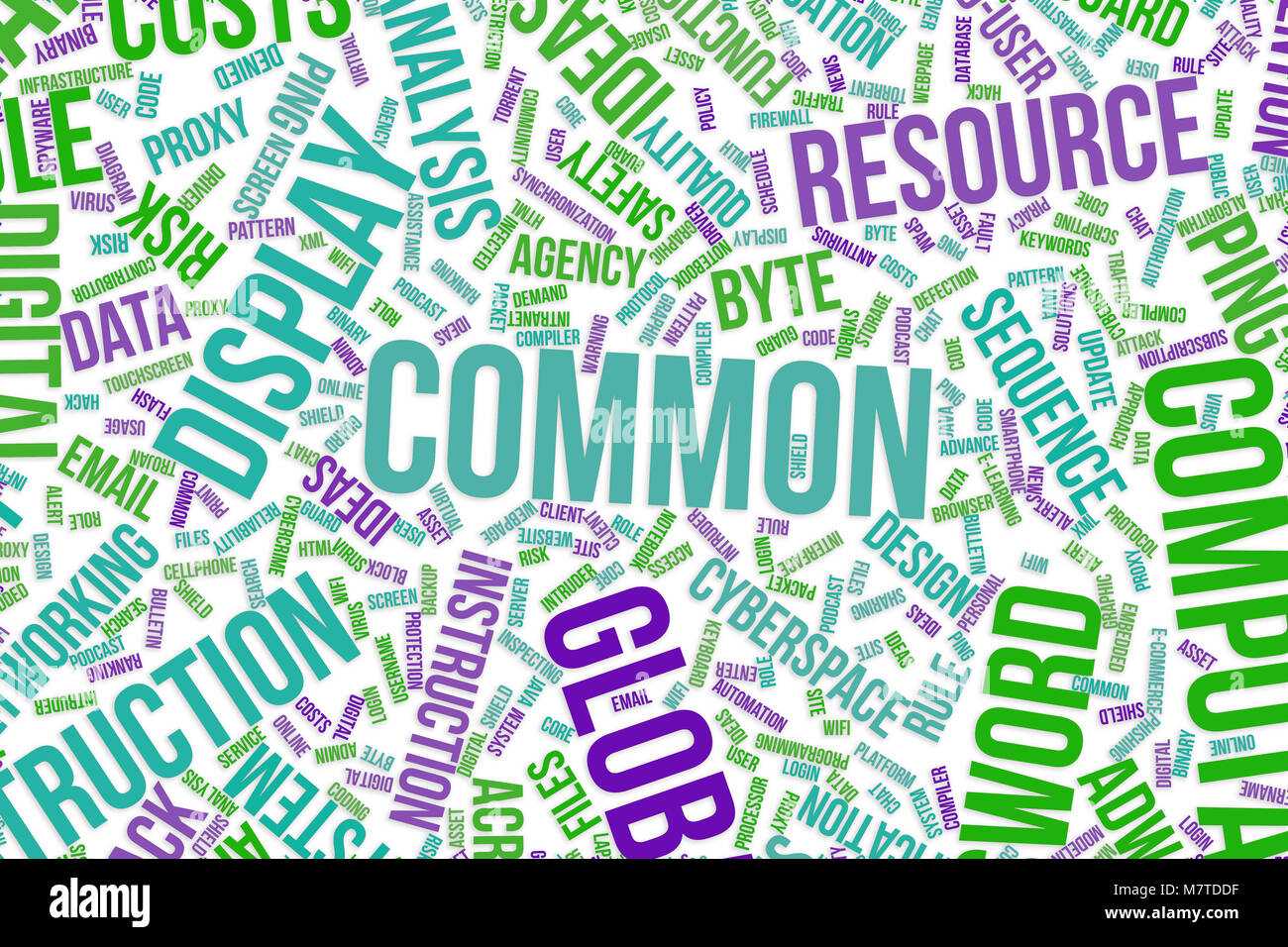 Common, IT, information technology conceptual word cloud for for design ...