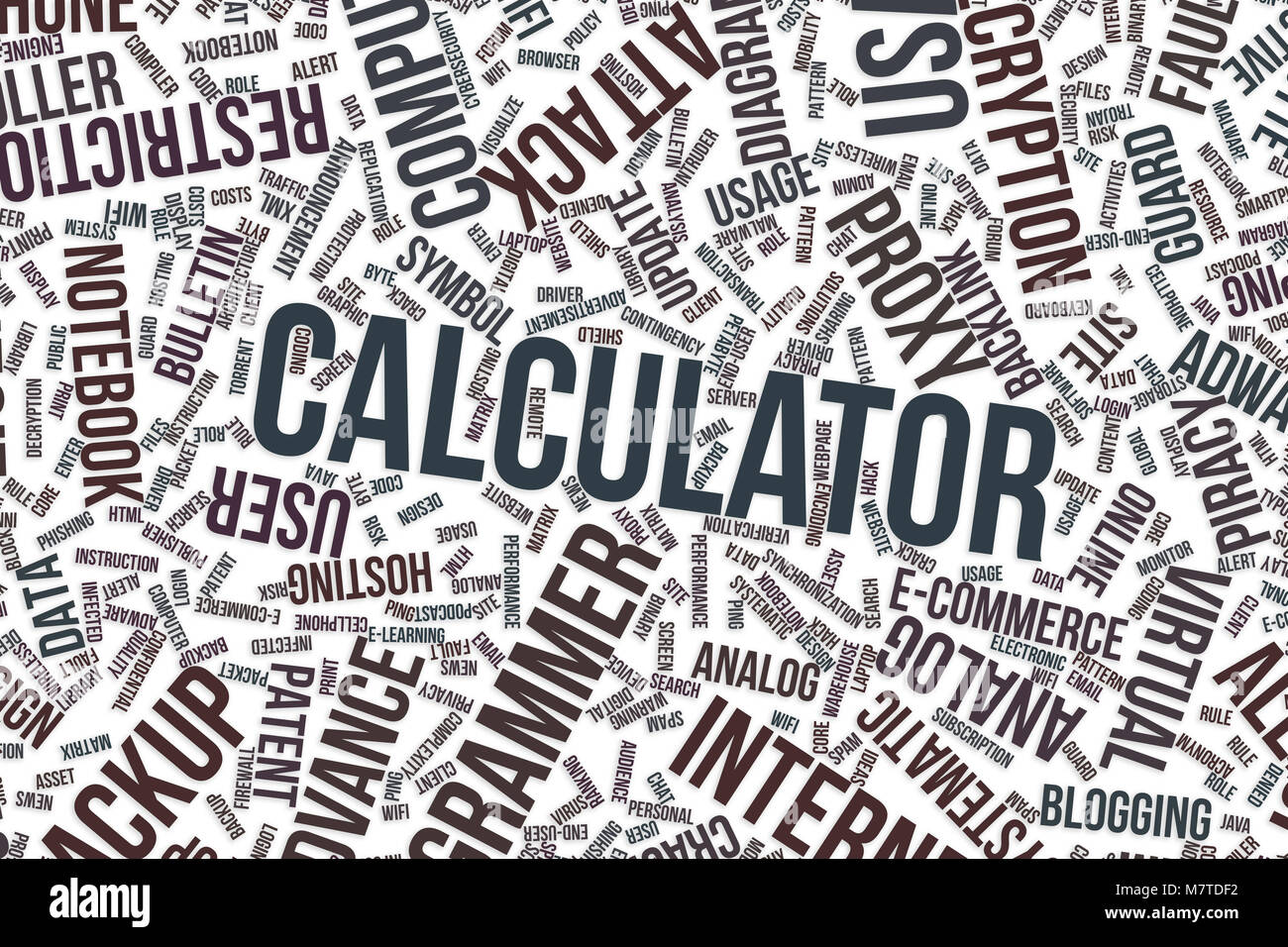 Calculator, IT, information technology conceptual word cloud for for ...