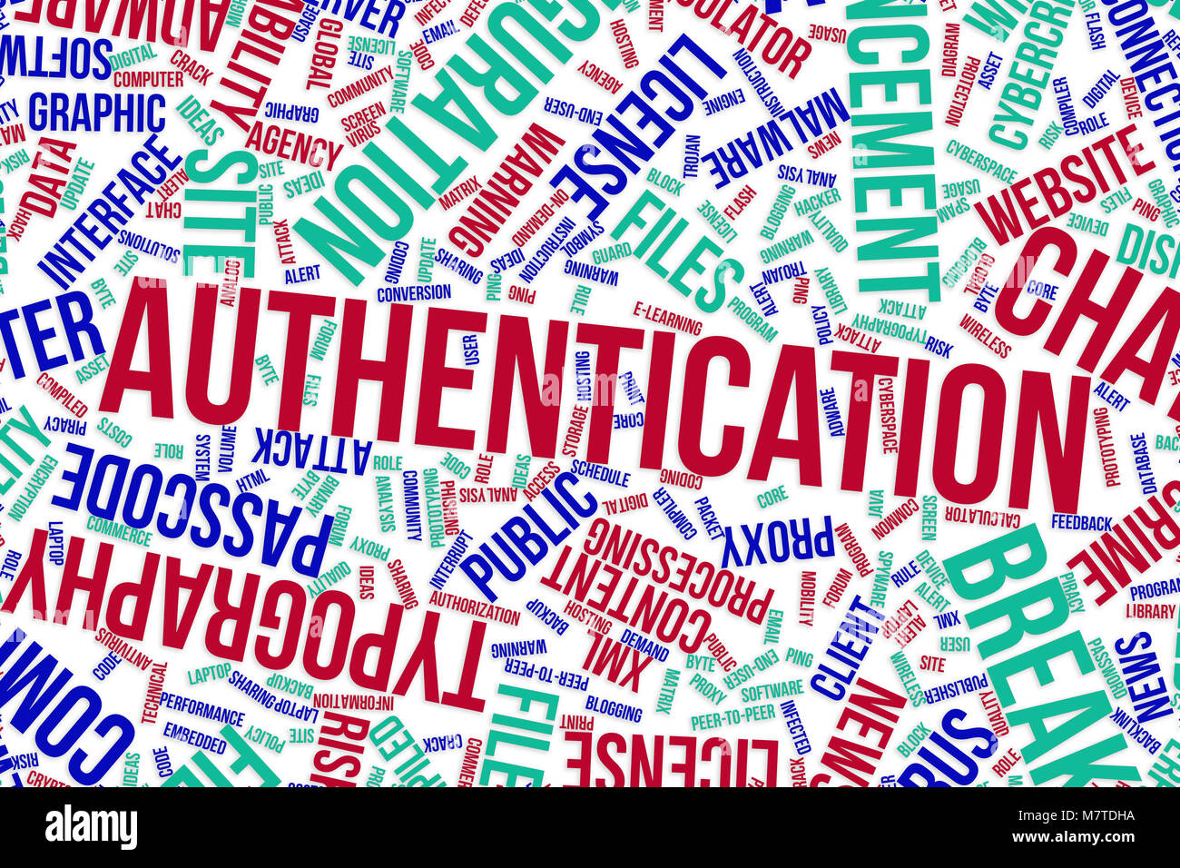 Authentication, IT, information technology conceptual word cloud for ...