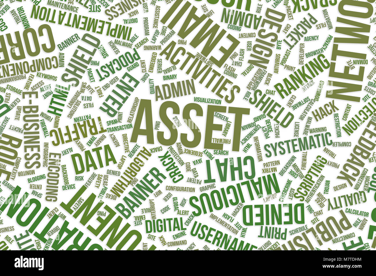 Asset, IT, information technology conceptual word cloud for for design ...