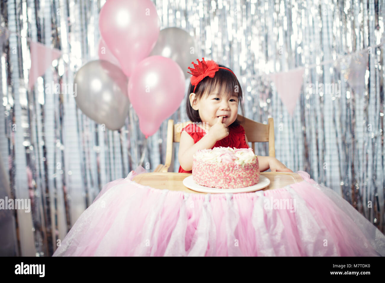 Baby girl celebrate her second birthday Stock Photo - Alamy