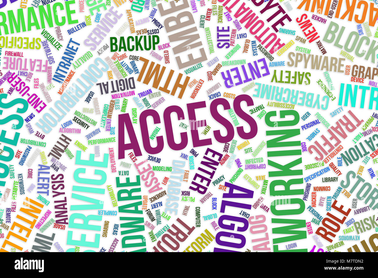 Access, IT, information technology conceptual word cloud for for design ...