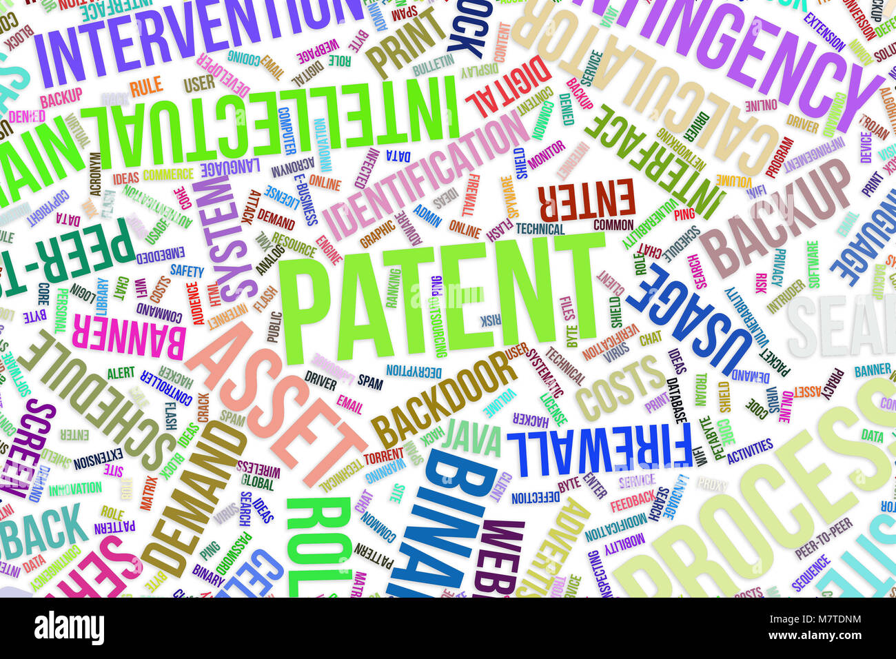 Patent, IT, information technology conceptual word cloud for for design ...