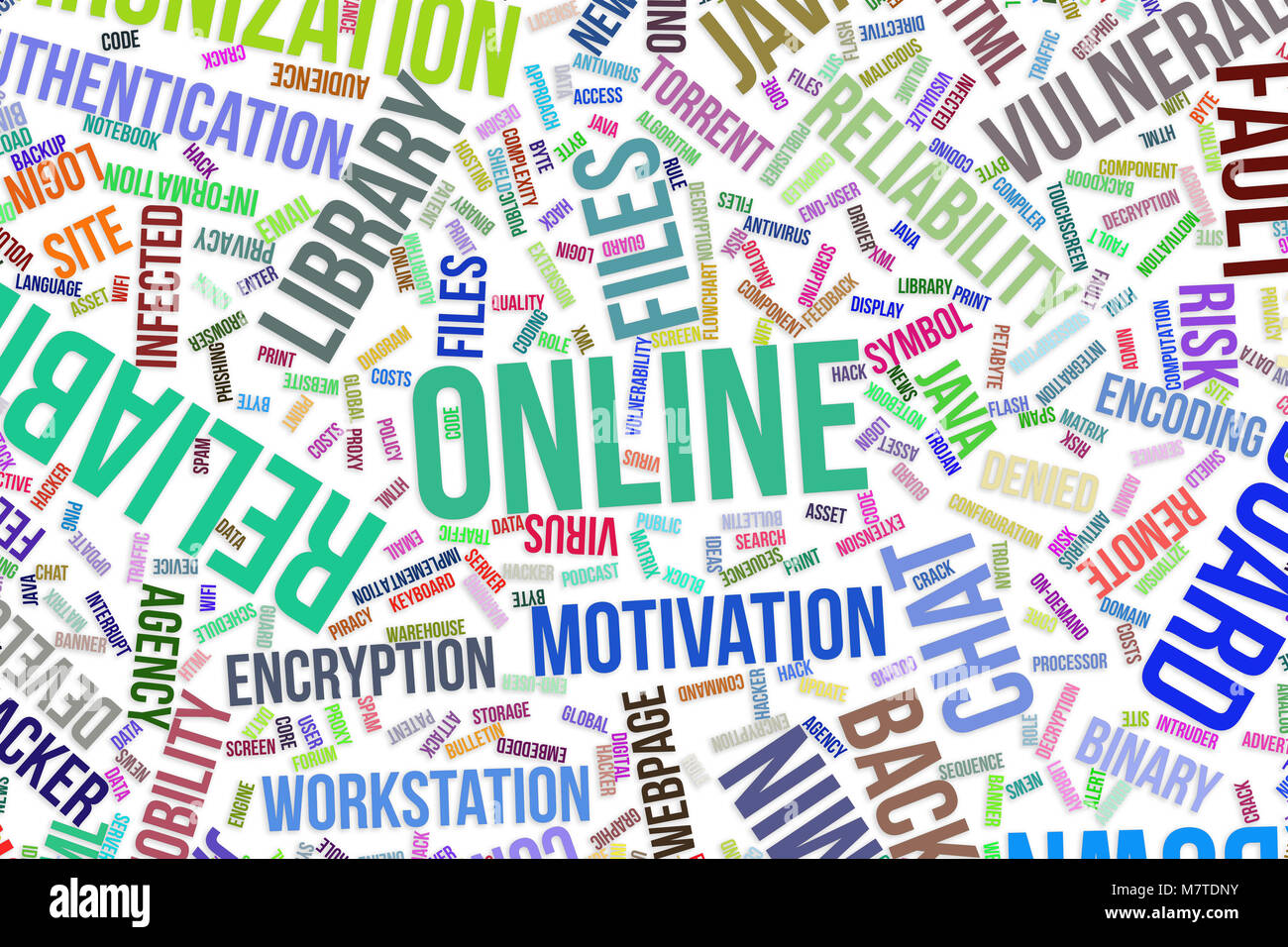 Online, IT, information technology conceptual word cloud for for design ...