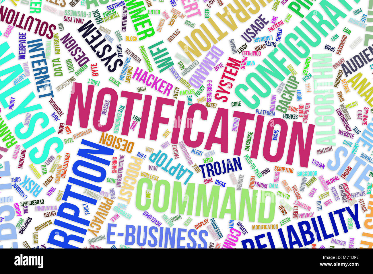 Notification, IT, information technology conceptual word cloud for for ...