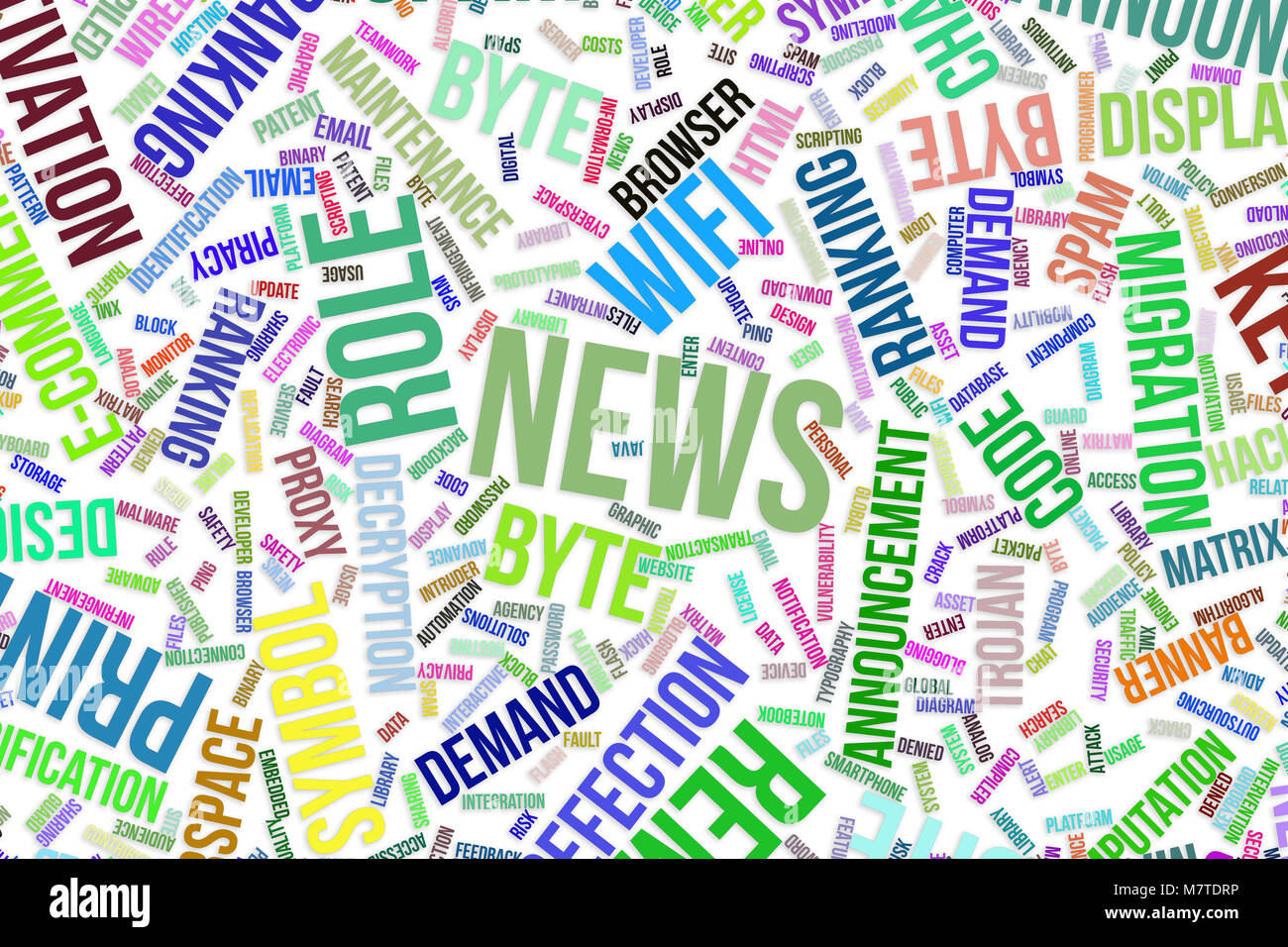 News, IT, information technology conceptual word cloud for for design ...