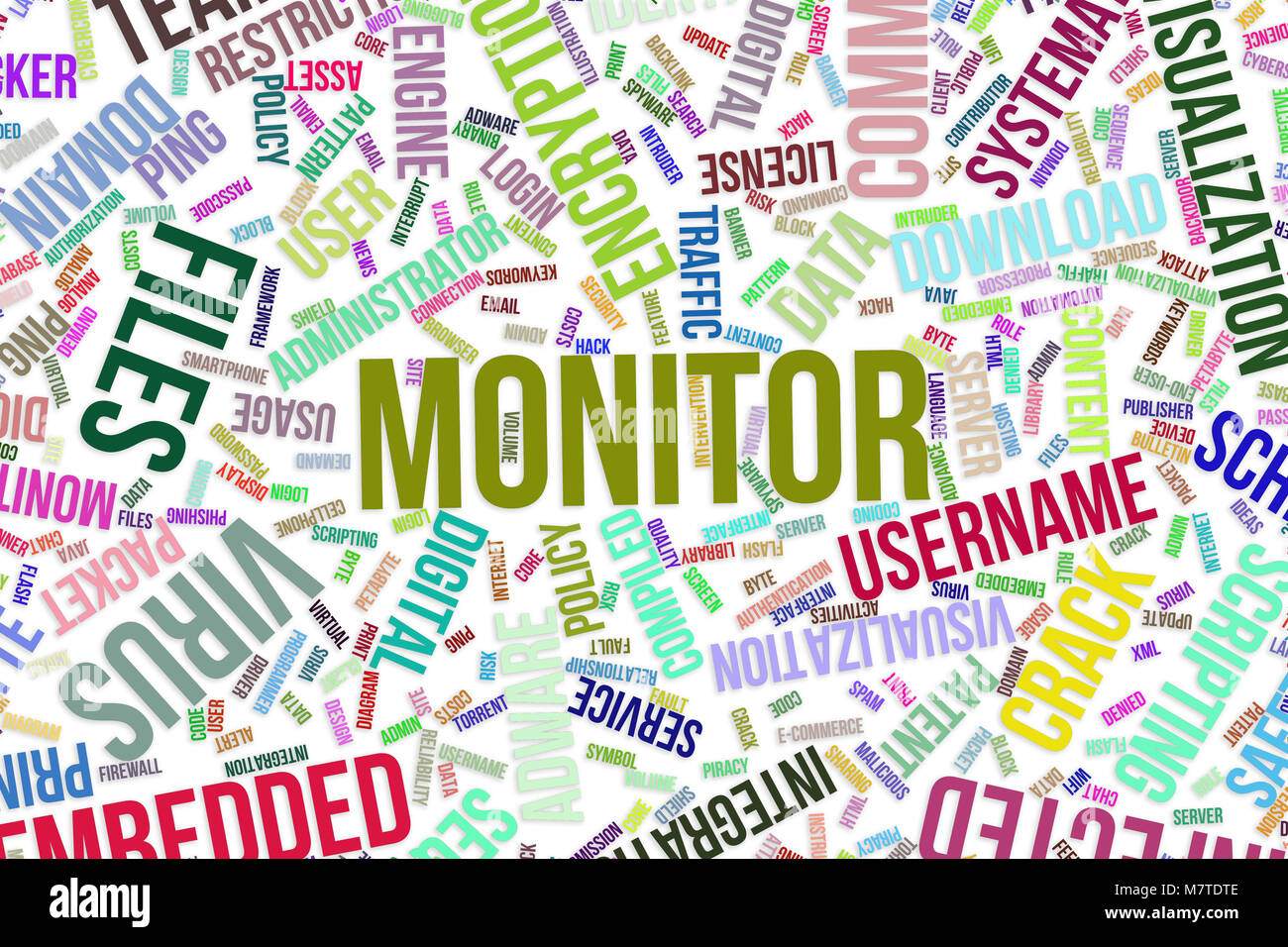 Monitor, IT, information technology conceptual word cloud for for ...