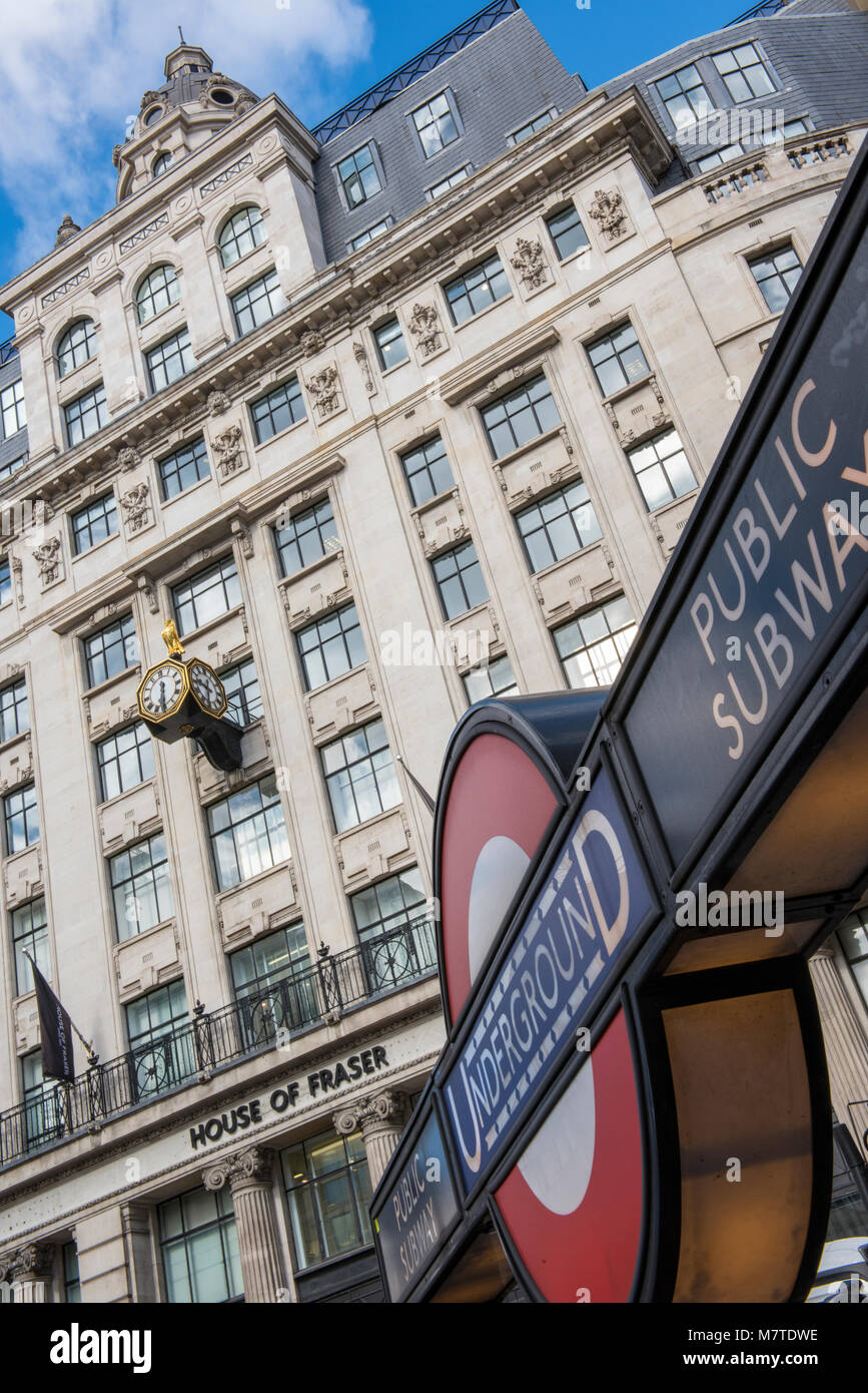 The London Underground tube sign at the transport for london station at ...