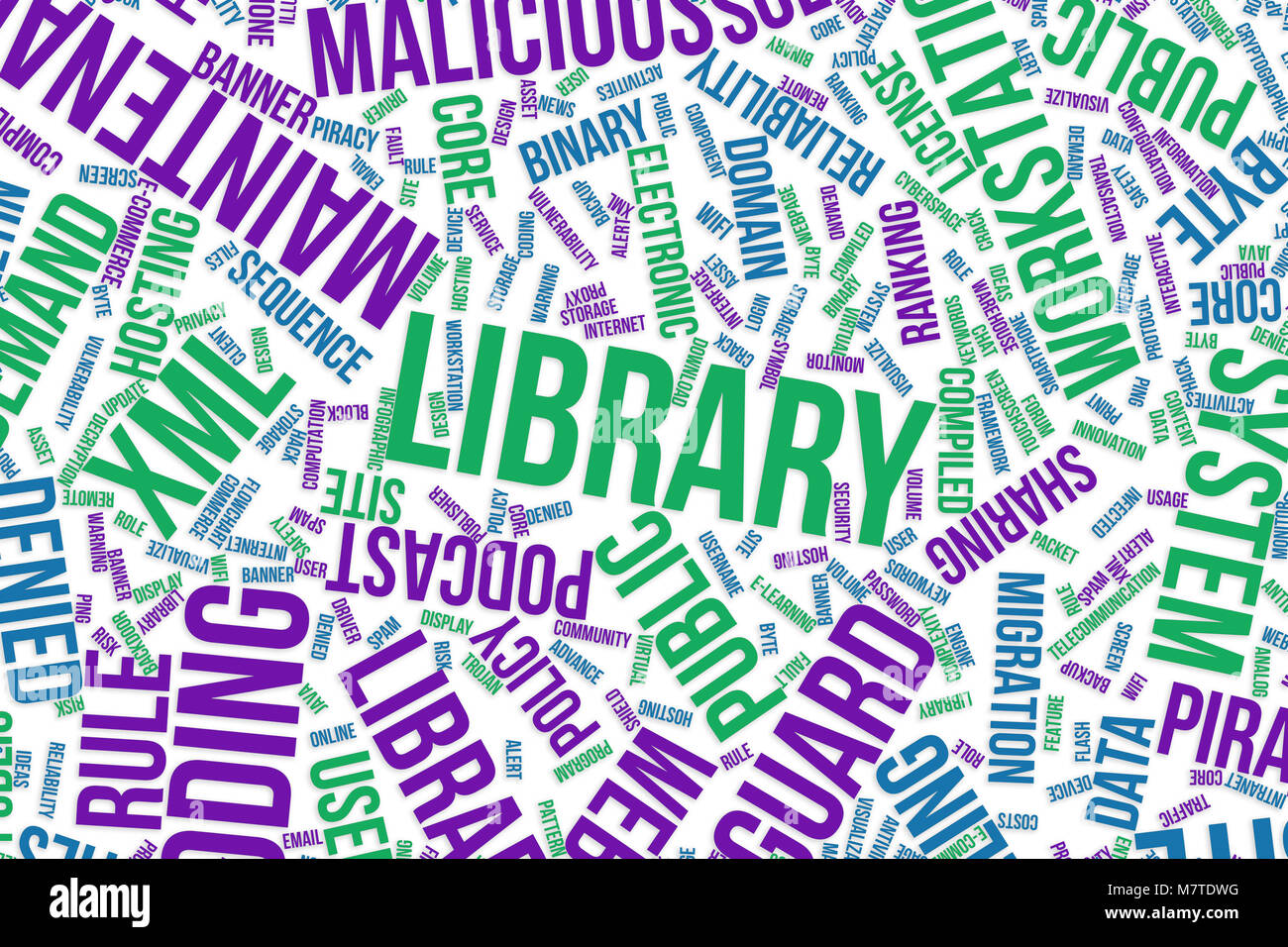 Library, IT, information technology conceptual word cloud for for ...
