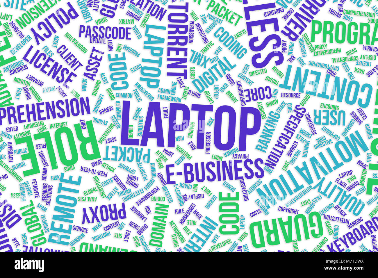 Laptop, IT, information technology conceptual word cloud for for design ...