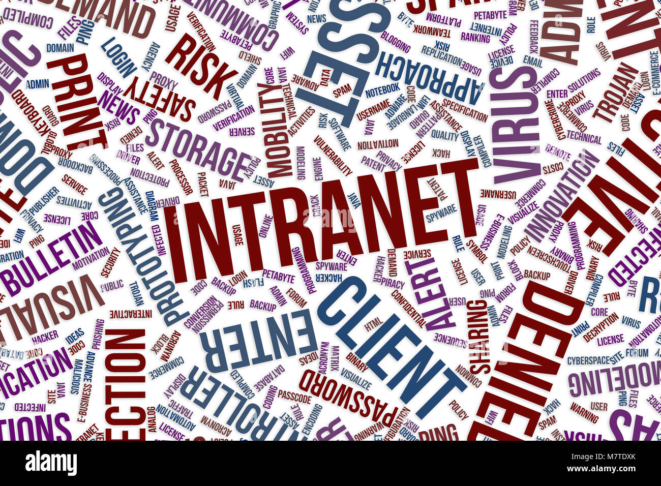 Intranet, IT, information technology conceptual word cloud for for ...