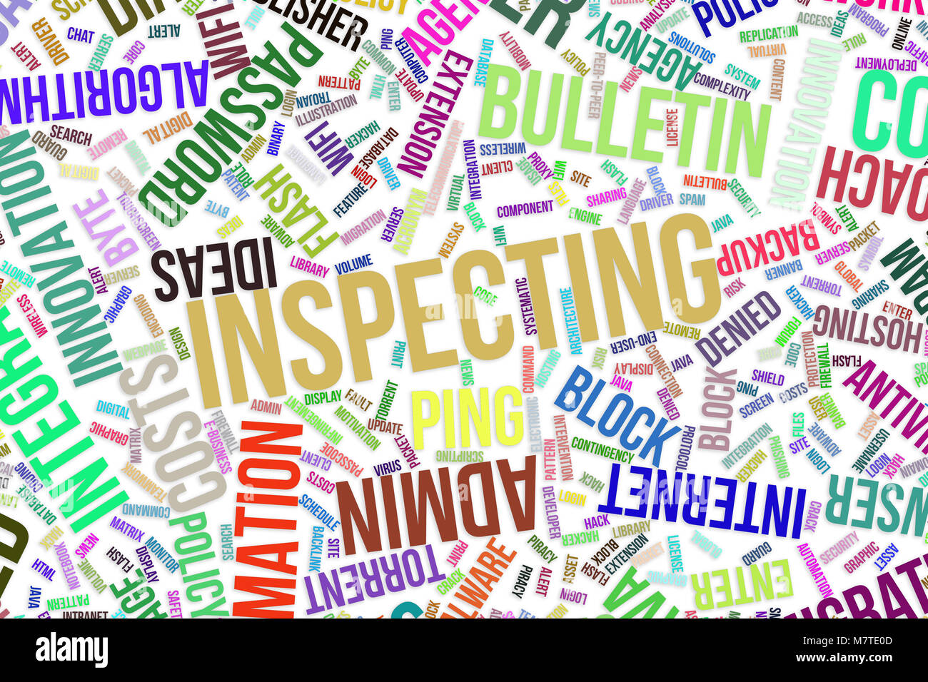 Inspecting, IT, information technology conceptual word cloud for for ...