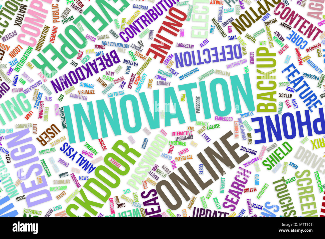 Innovation, IT, information technology conceptual word cloud for for ...