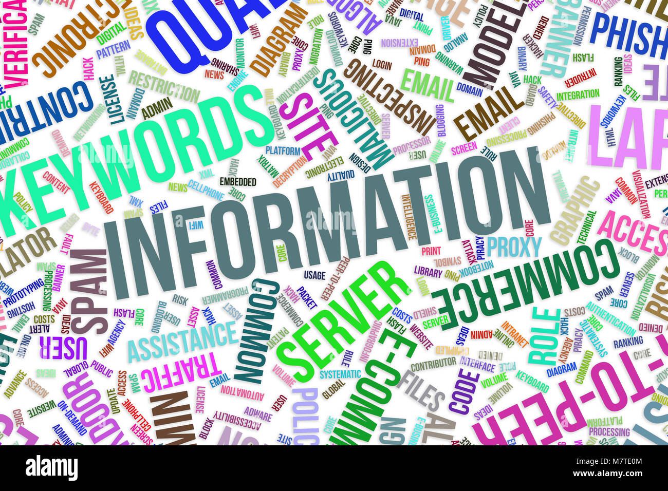 Information, IT, information technology conceptual word cloud for for ...