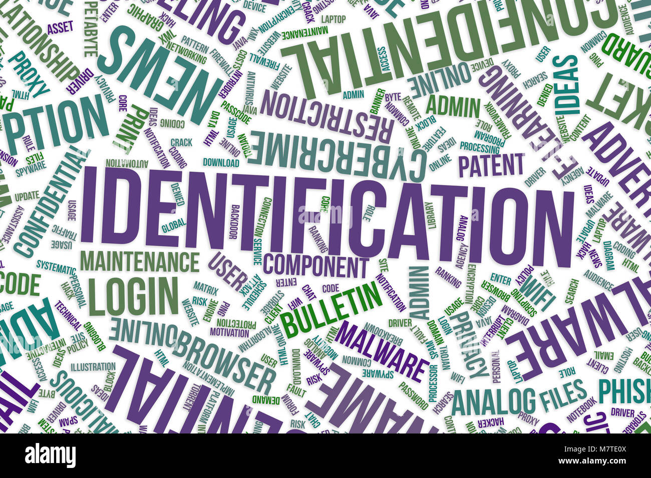 Identification, IT, information technology conceptual word cloud for ...