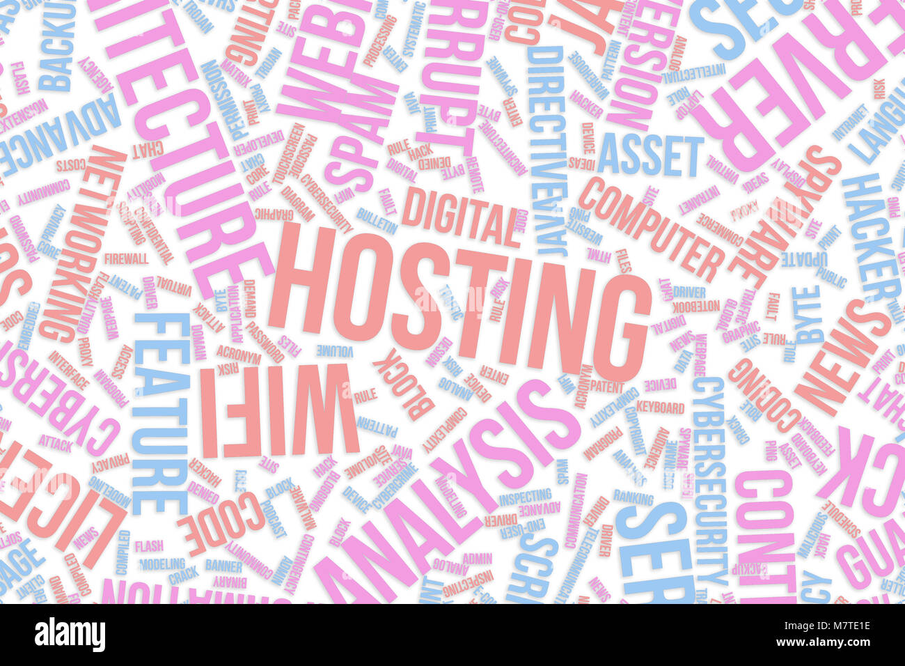 Hosting, IT, information technology conceptual word cloud for for ...