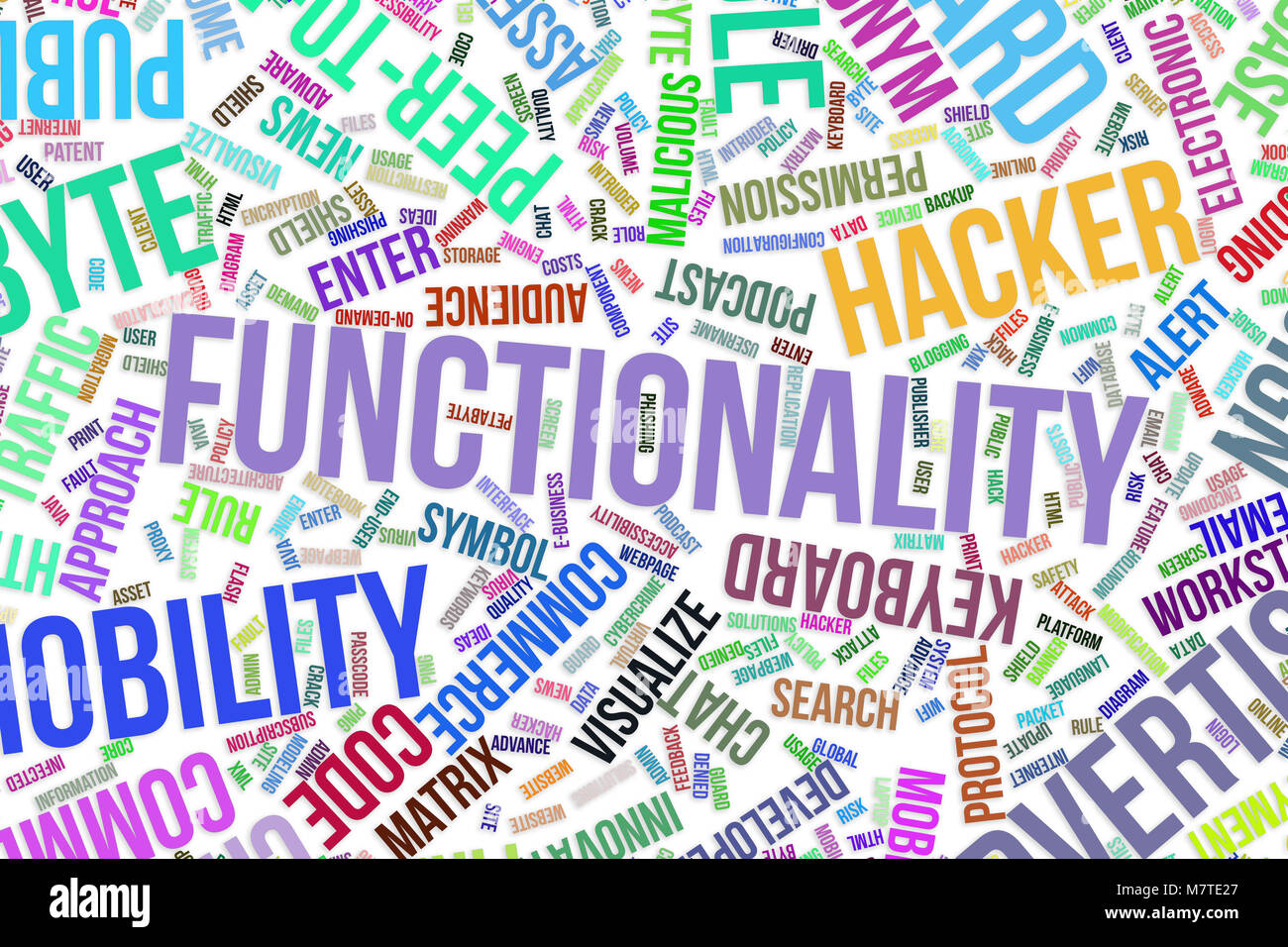 Functionality, IT, information technology conceptual word cloud for for ...