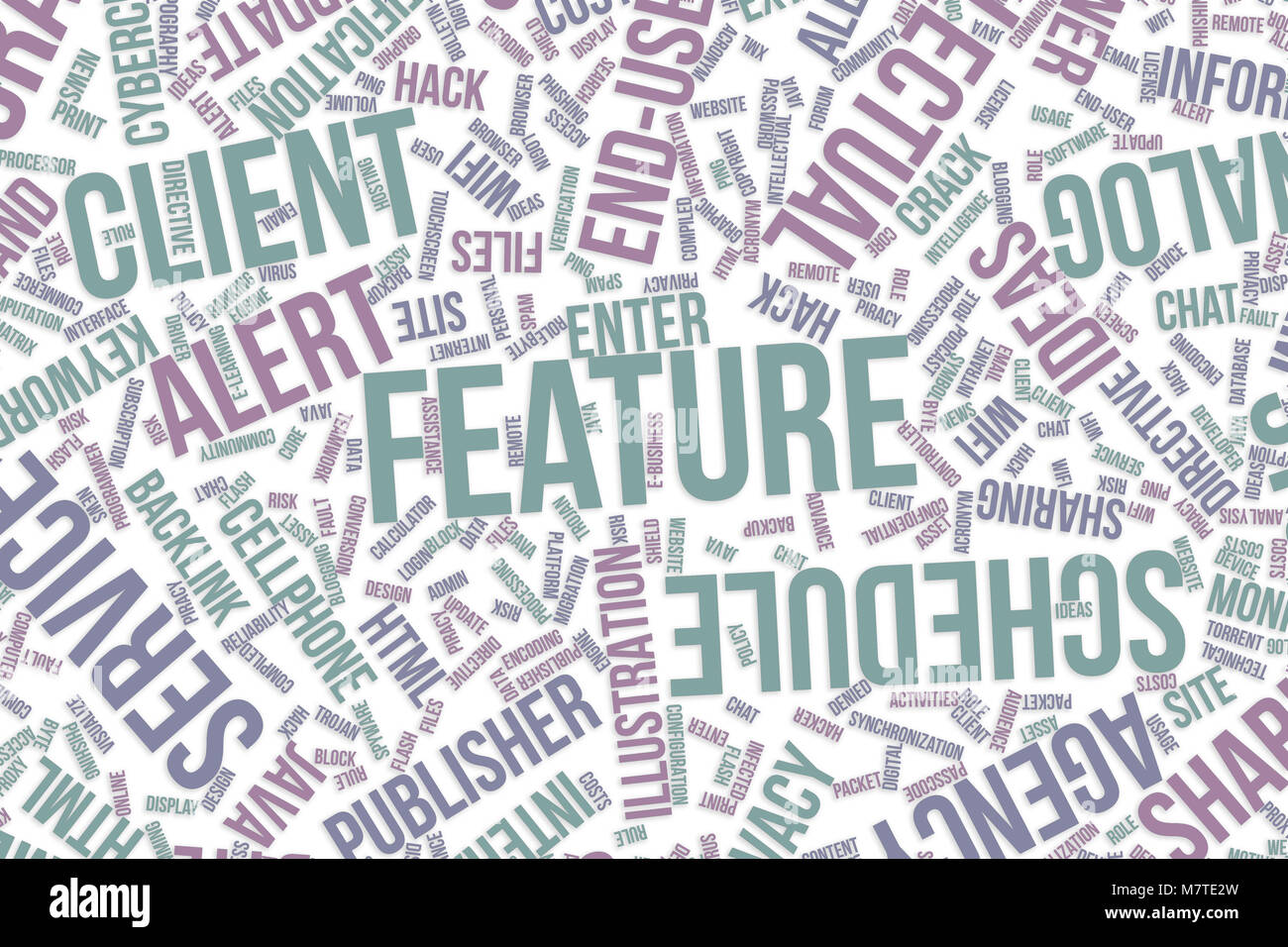 Feature, IT, information technology conceptual word cloud for for ...