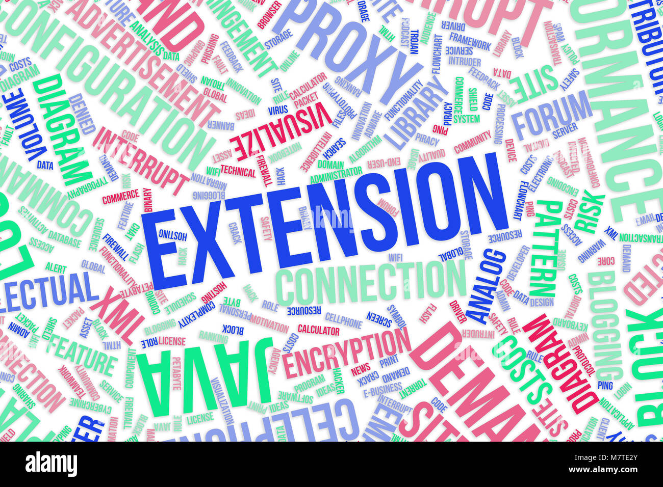 Extension, IT, information technology conceptual word cloud for for ...