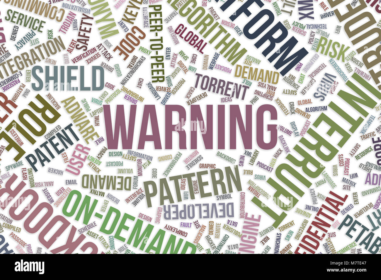Warning, IT, information technology conceptual word cloud for for ...