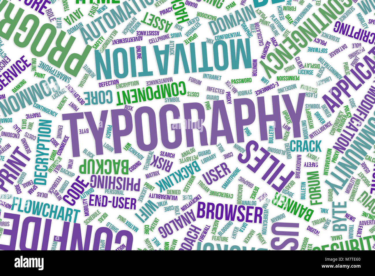 Typography, IT, information technology conceptual word cloud for for ...
