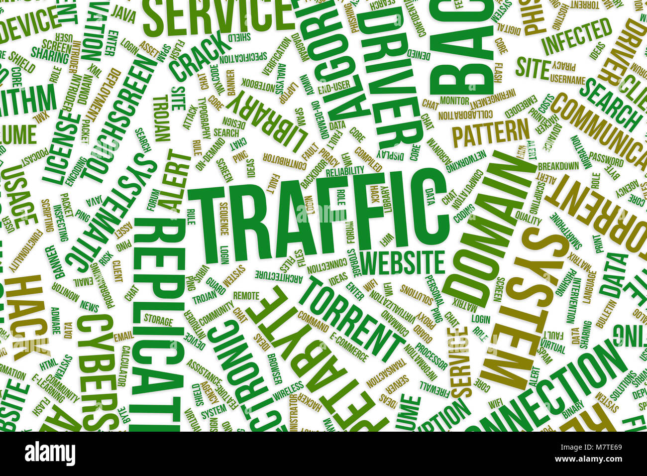 Traffic, IT, information technology conceptual word cloud for for ...