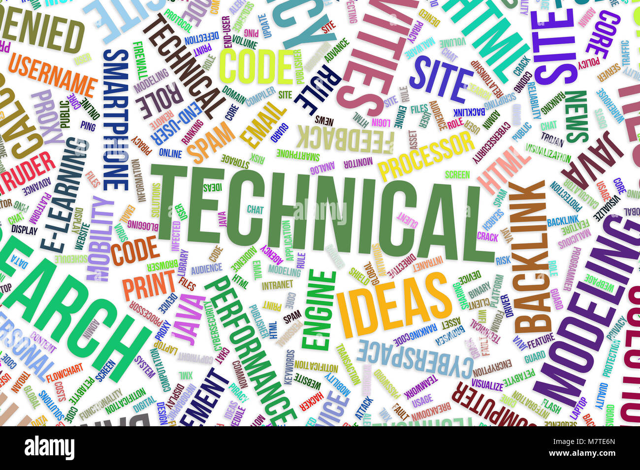 Technical, IT, information technology conceptual word cloud for for ...