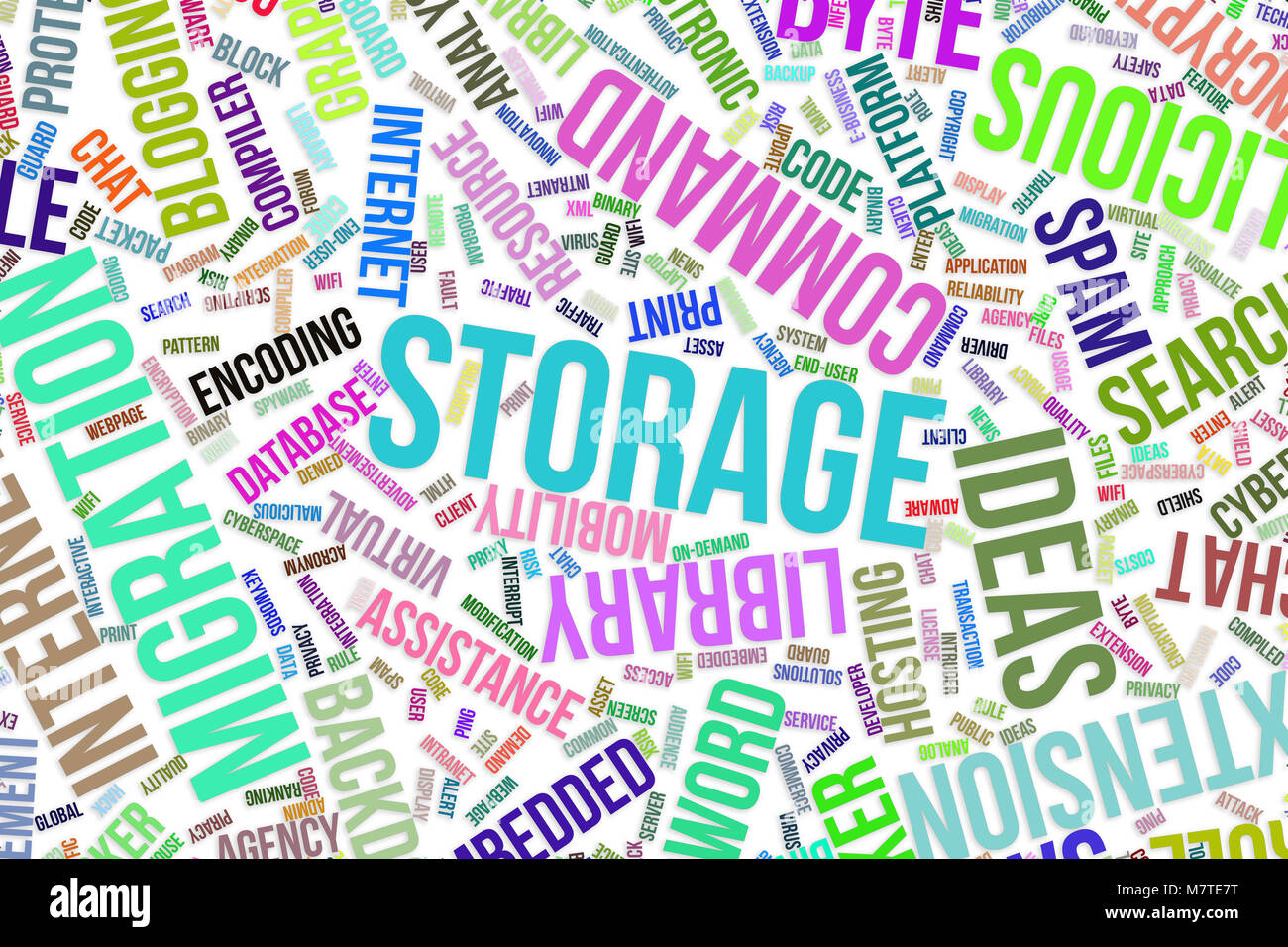 Storage, IT, information technology conceptual word cloud for for ...