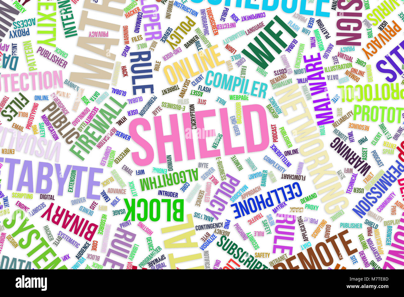 Shield, IT, information technology conceptual word cloud for for design ...