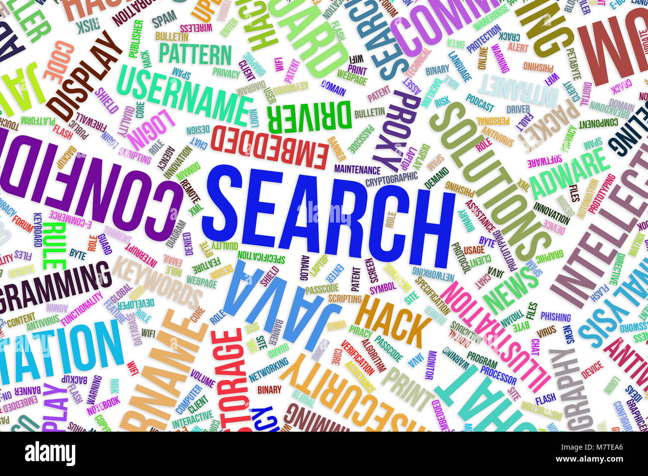 Search, IT, information technology conceptual word cloud for for design ...