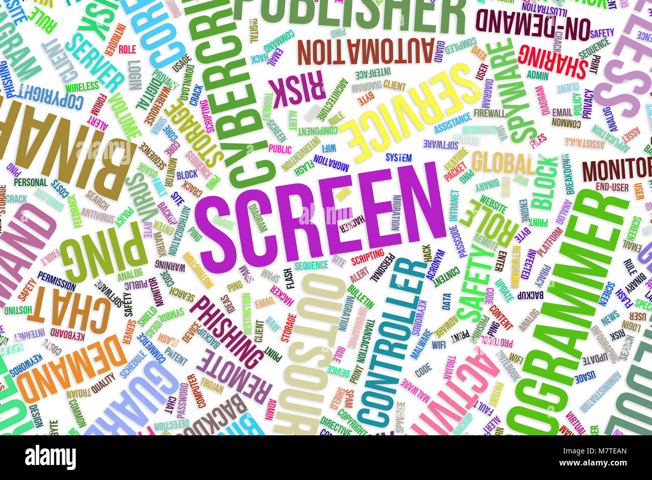 Screen, IT, information technology conceptual word cloud for for design ...