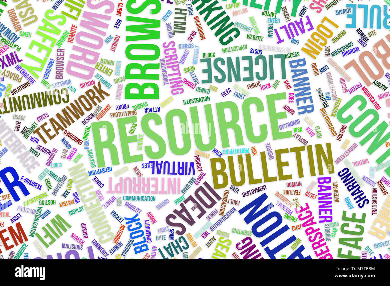 Resource, IT, information technology conceptual word cloud for for ...