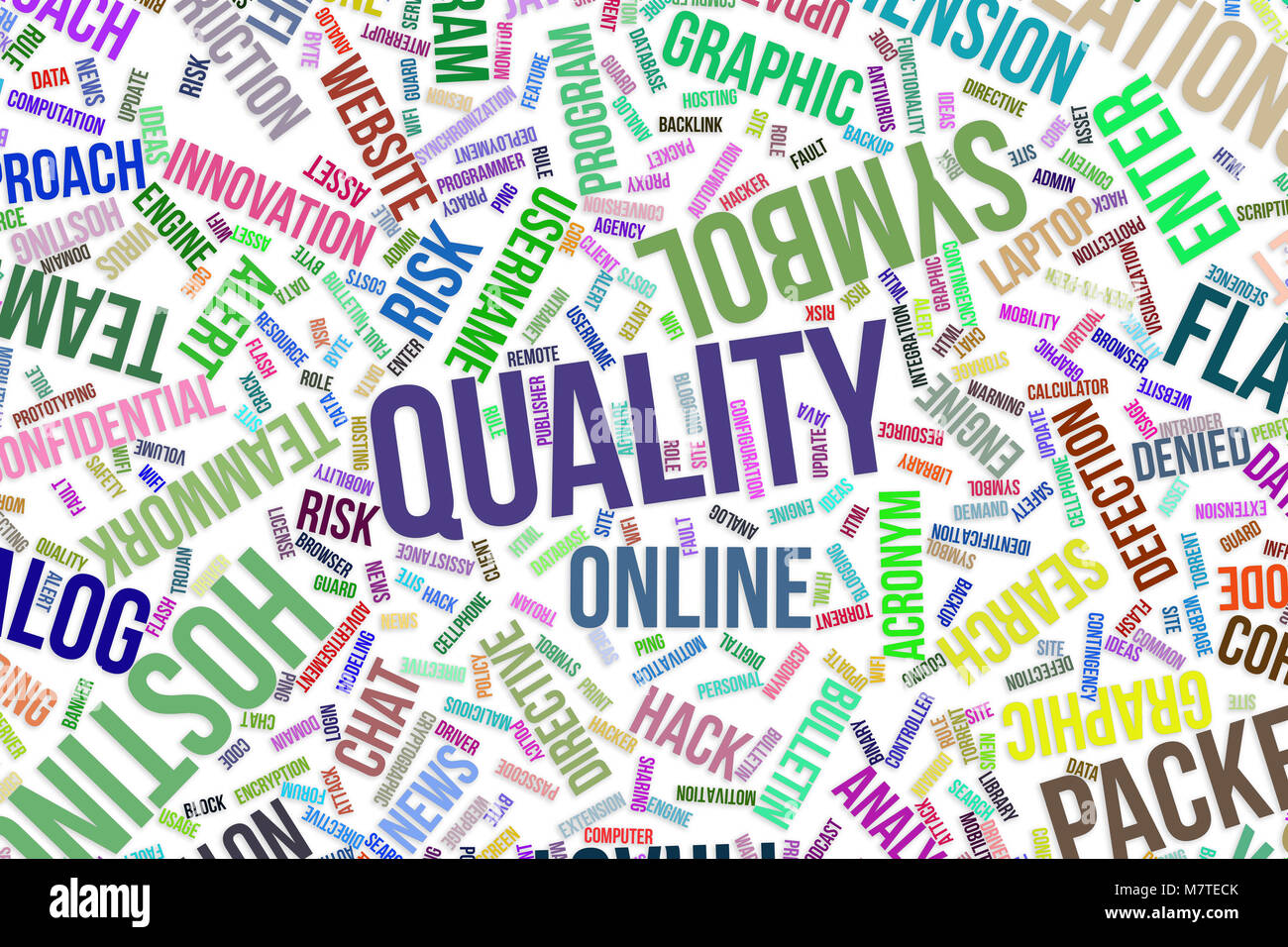 Quality, IT, information technology conceptual word cloud for for ...
