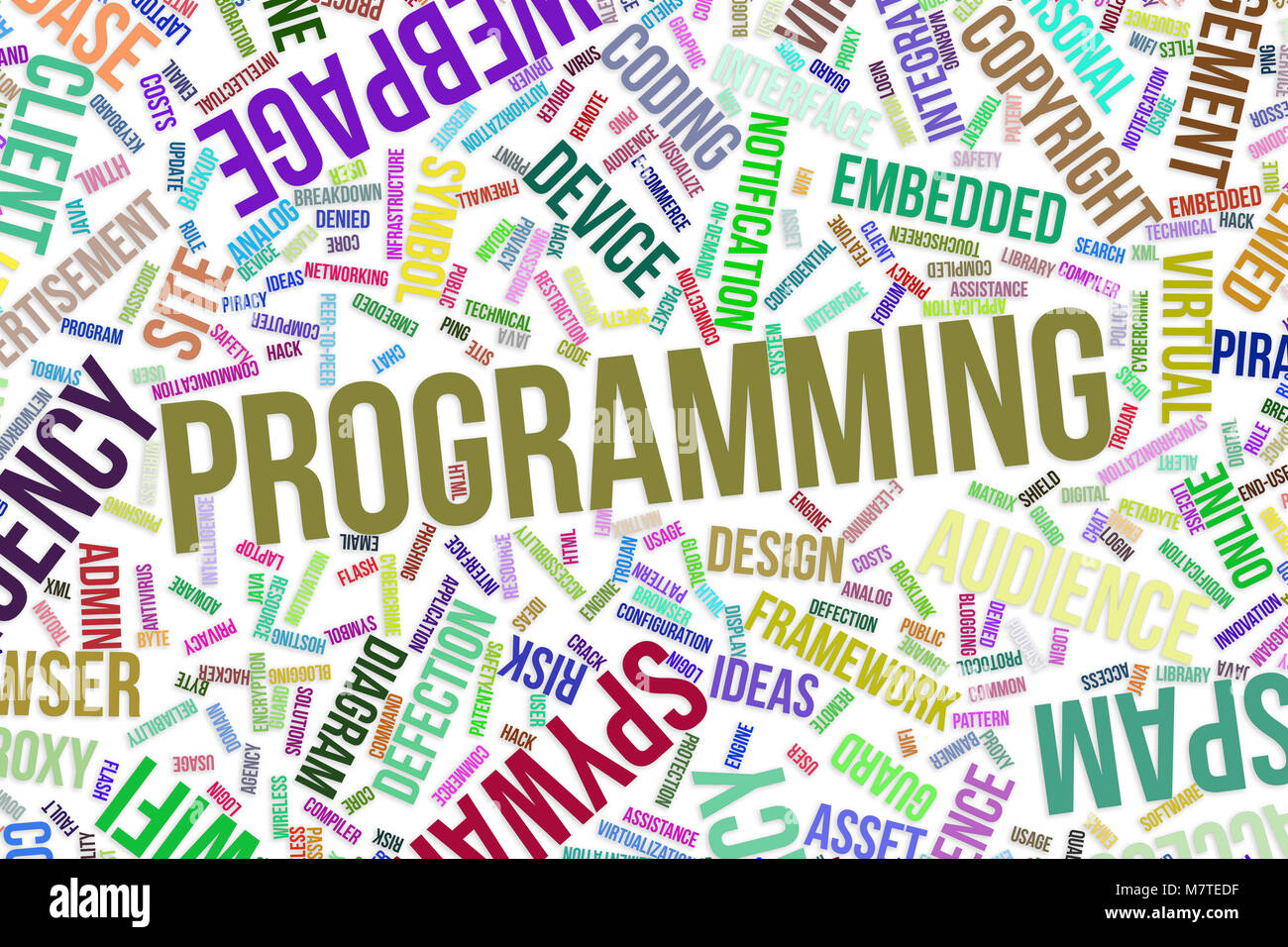 Programming, IT, information technology conceptual word cloud for for ...