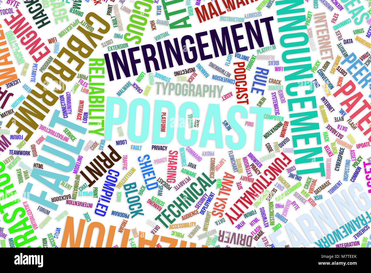 Podcast, IT, information technology conceptual word cloud for for ...