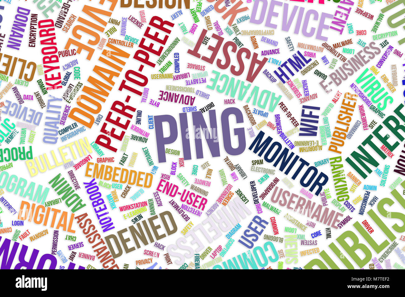 Ping, IT, information technology conceptual word cloud for for design ...