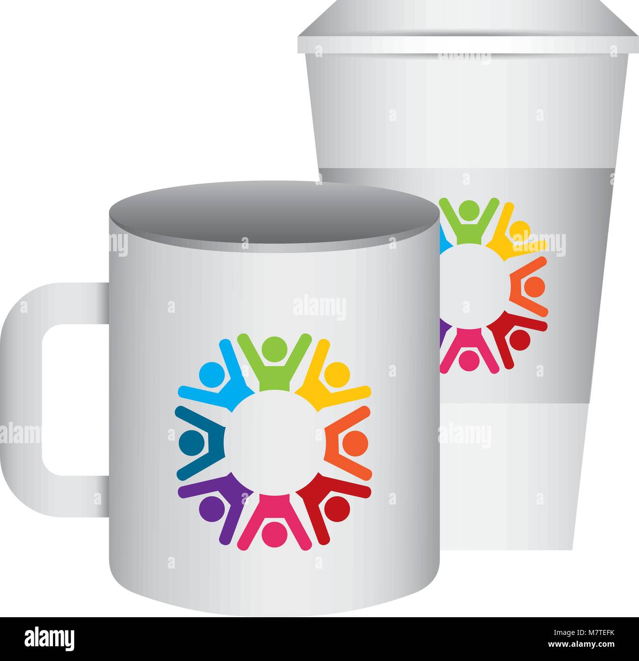 corporate ceramic mug paper cup template for branding identity and ...