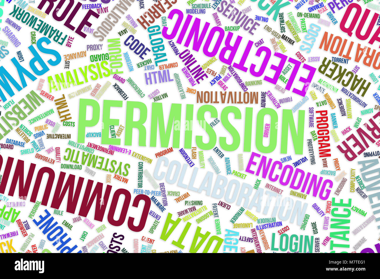 Permission, IT, information technology conceptual word cloud for for ...