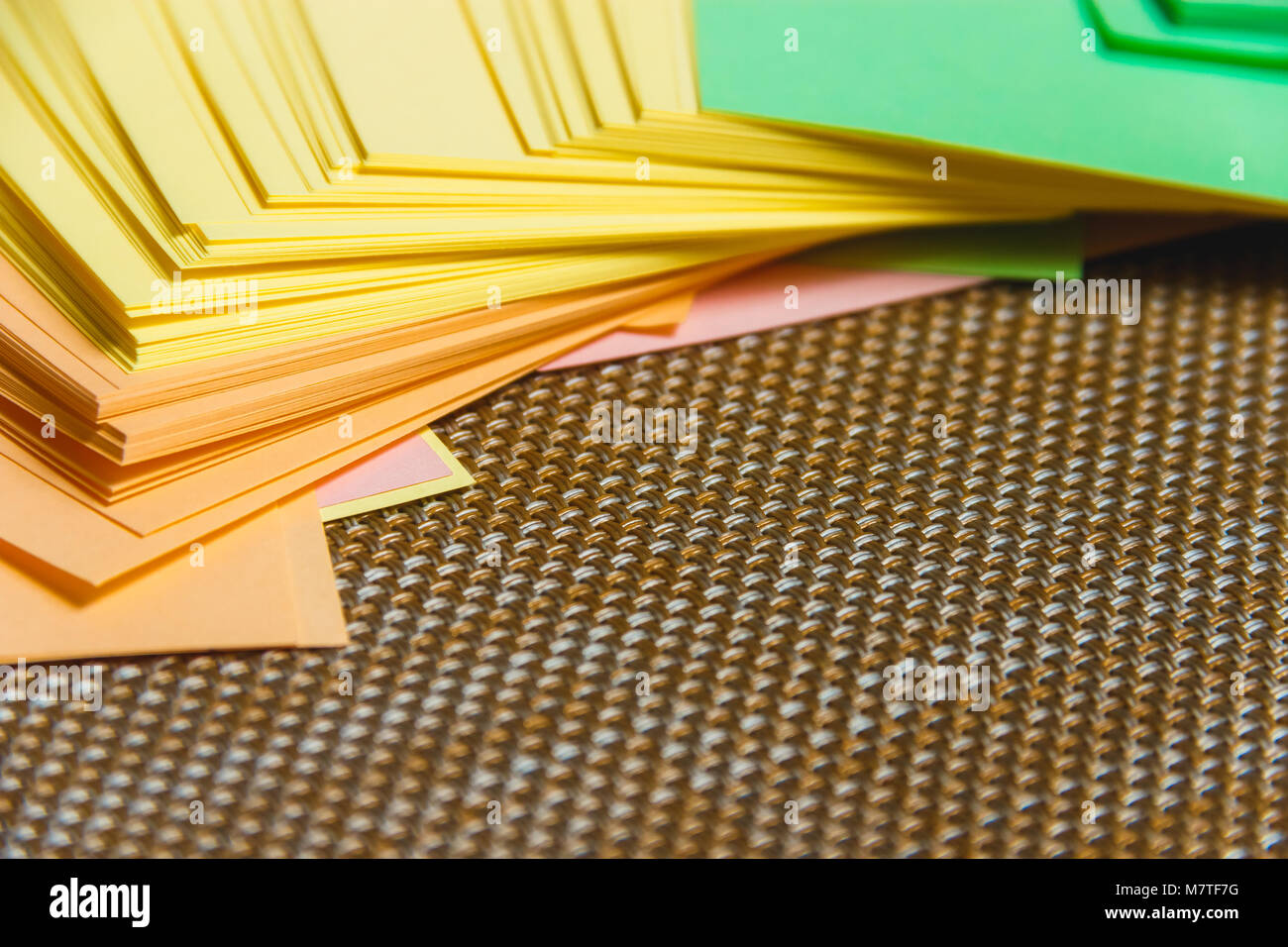 Stationary, Stack of Blank Colored Sticker on Brown Board. Time ...