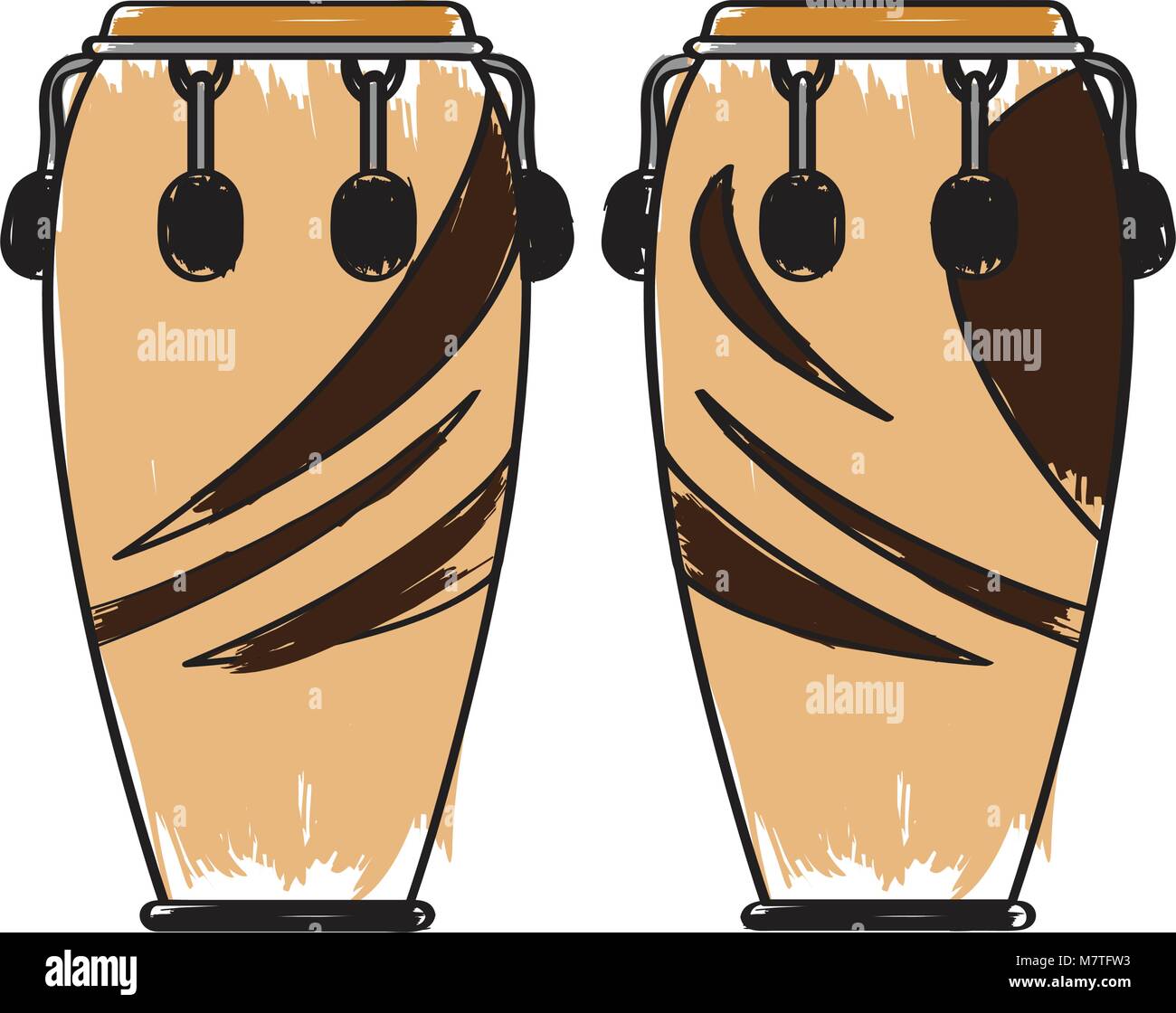 Pair of conga drums. Musical instrument Stock Vector Image & Art - Alamy
