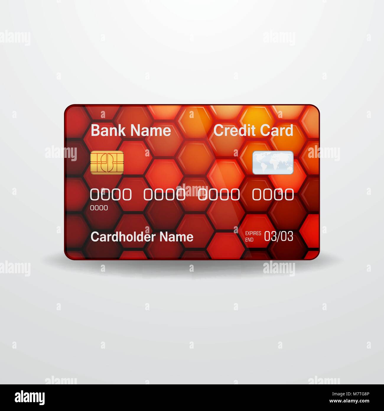 Detailed realistic vector credit card. Front side. Money, payment ...