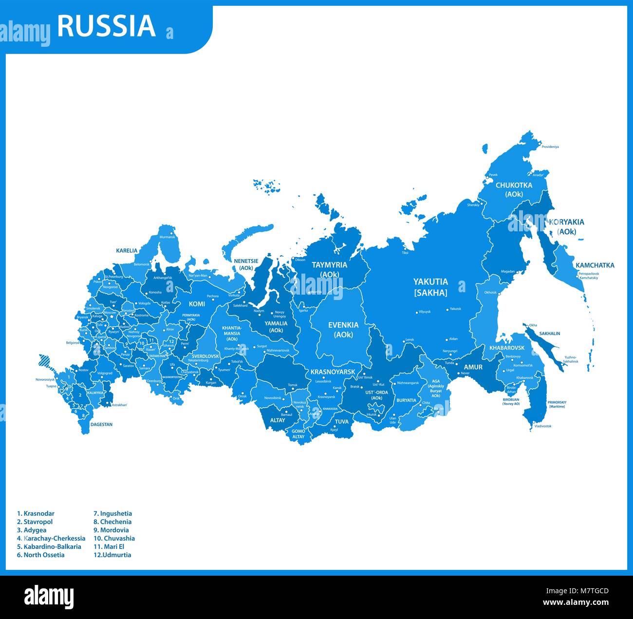 Russia political map chechenia hi-res stock photography and images - Alamy